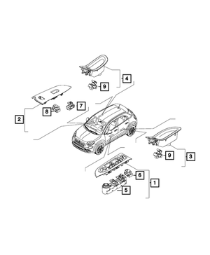 2016-2022 Fiat 500X Power Window Switch And Bezel 6AT99LXHAA | Mopar eStore