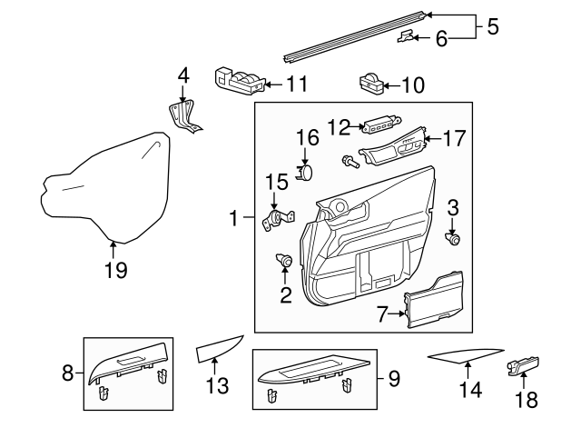 Lexus OEM Door Trim Panel Part# 67610-48870-C3 | OEM Vehicle Parts