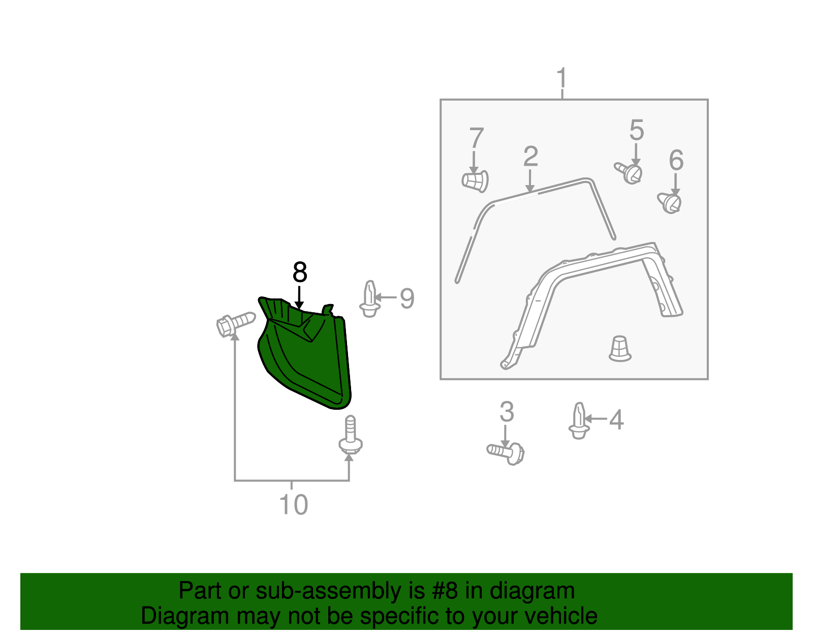 2007-2014 Toyota FJ Cruiser Mud Flap (Right, Rear) 76607-35101 | OEM ...