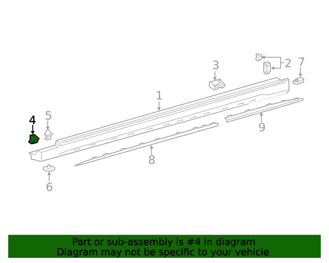 Genuine OEM Rocker Molding Front Bracket | 002-991-14-71 | Fits Select ...