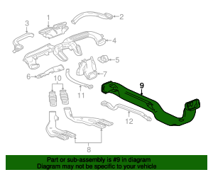 2016-2024 Chevrolet Malibu Front Floor Console Rear Air Duct 84612477 ...