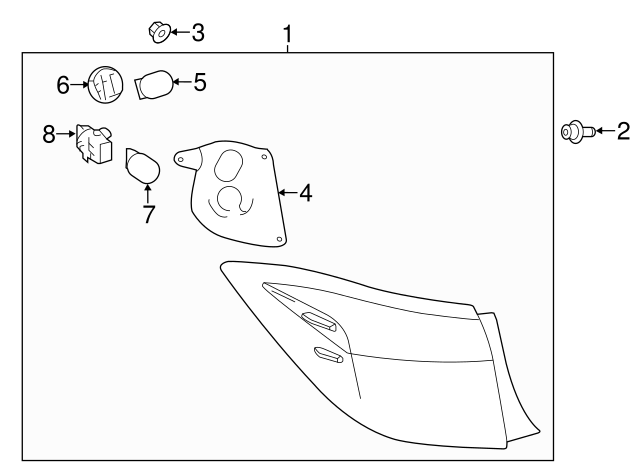 Toyota OEM Combo Lamp Assembly Part# 81550-02751 | OEM Vehicle Parts