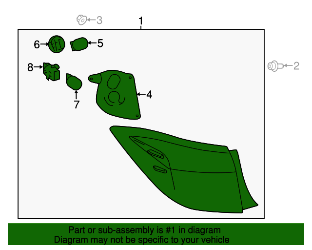 2017-2019 Toyota Corolla Combo Lamp Assembly 81550-02B00 | Toyota Parts