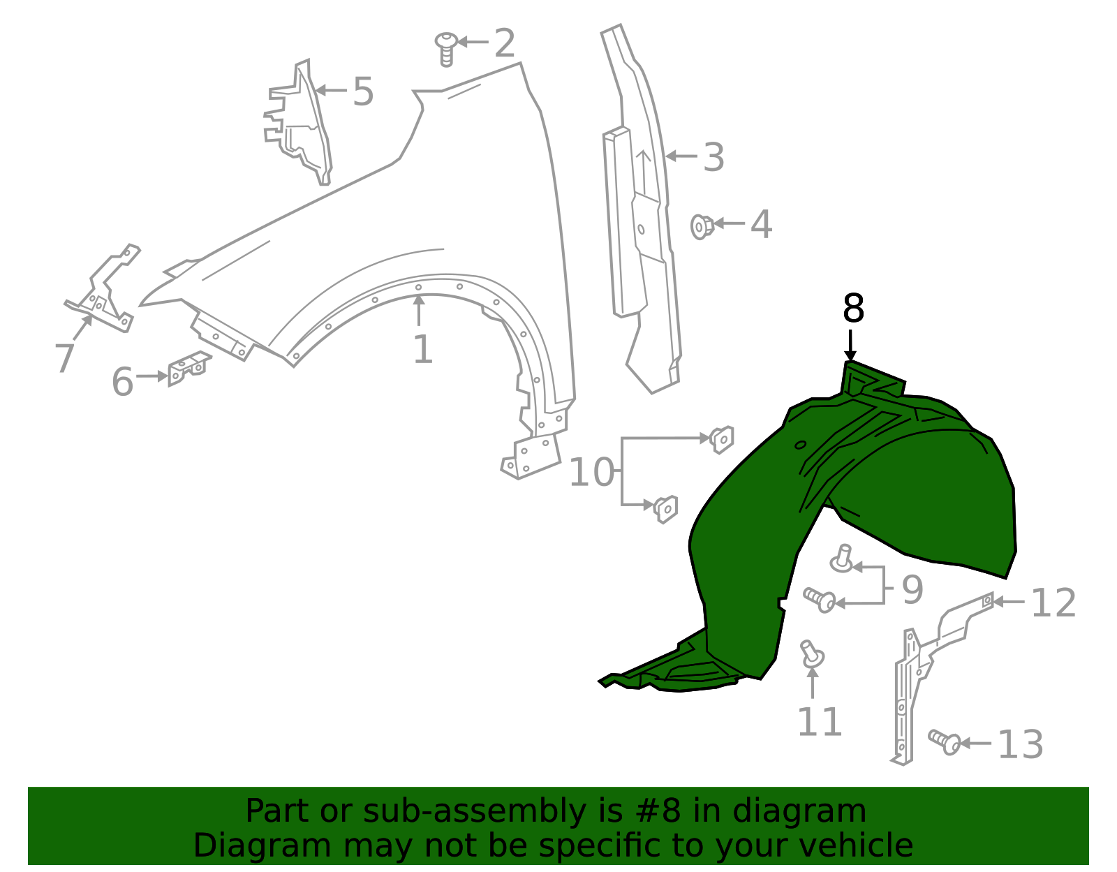 2019-2025 Chevrolet Blazer Front Passenger Side Wheelhouse Liner ...