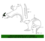 2019-2022 Chevrolet Blazer Front Passenger Side Fender Front Bracket ...