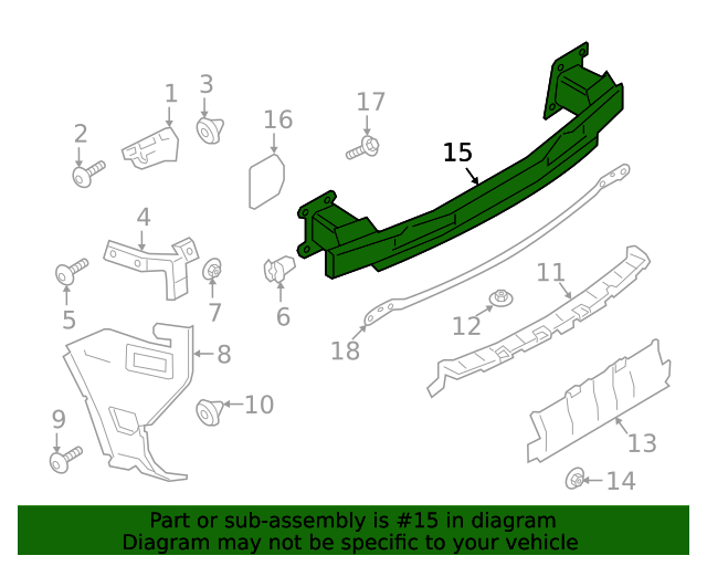 2019-2023 Porsche Cayenne Impact Bar 9Y0-807-309-A | OEM Euro Parts