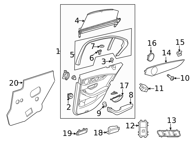 253-730-13-01 - Door Trim Molding 2020-2022 Mercedes-Benz ...