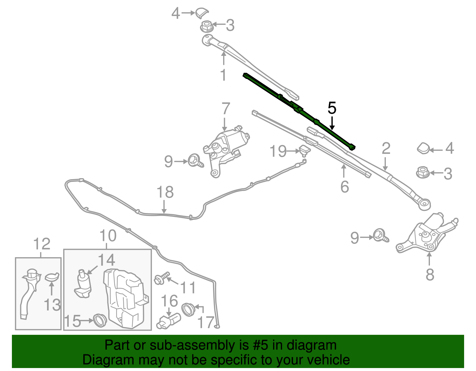 2013-2019 Ford Escape Motorcraft™ Windshield Wiper Blade WW-2705-A ...