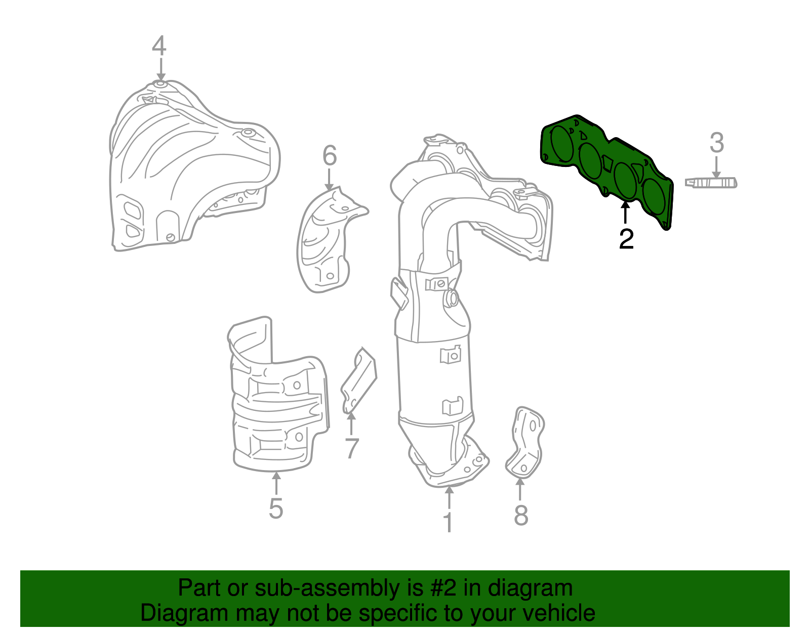 2009-2019 Toyota Exhaust Manifold Gasket 17173-0V010 | Toyota Parts Center