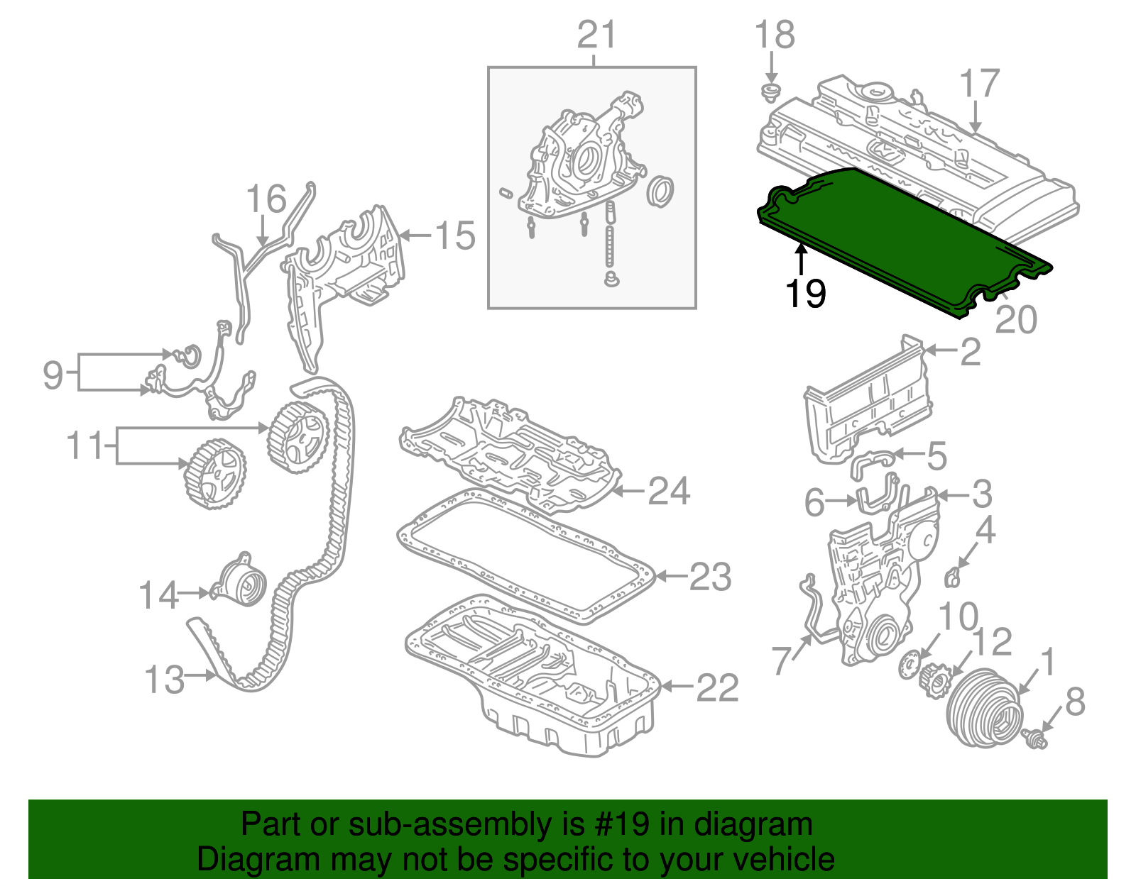 12341-PR3-000 - Valve Cover Gasket 1994-2000 Honda | Honda Parts Online
