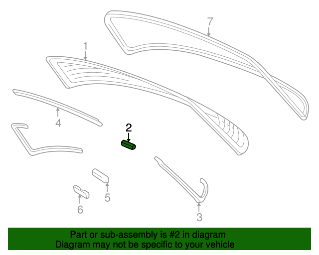73221-S2A-000 - Back Glass Spacer 2000-2009 Honda S2000 | Honda Parts ...