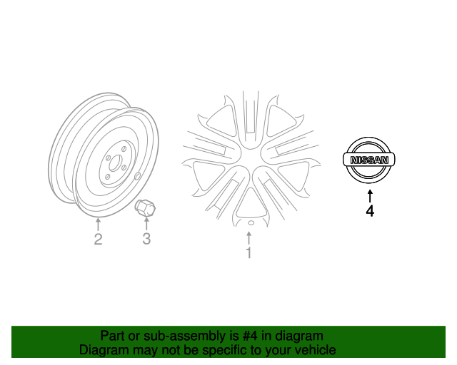 40342-4AF2A - Wheel Center Cap, Color Studio 2012-2023 Nissan | Nissan ...