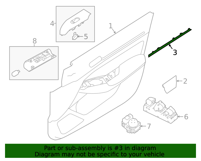 2019-2021 Nissan Altima Trim Molding 80931-6CA0B | OEM Parts Online