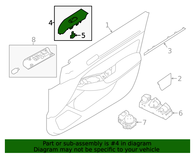 2020 Nissan Altima Switch Bezel - Driver's Side (LH) 80961-6CA2A ...
