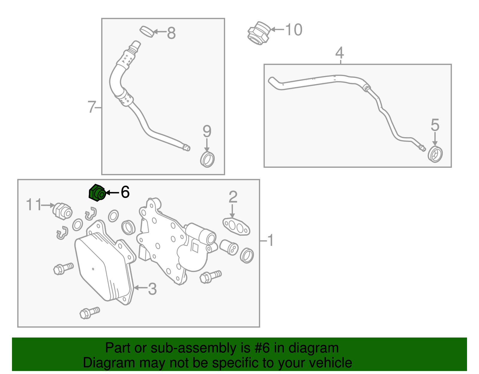 2009-2015 GM Engine Oil Cooler Hose Connector 12614836 GM ...