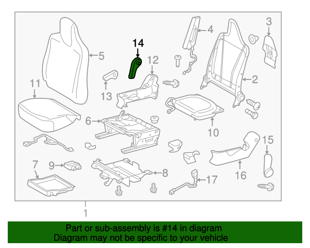 2012-2015 Scion iQ Recline Lever 72507-74010-C0 | OEM Parts Online