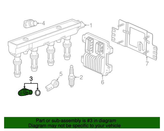 2011-2021 GM Engine Crankshaft Position Sensor 25195551 GM ...