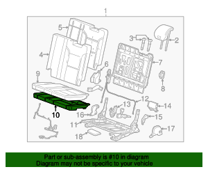 23477503 GM Driver Side 3rd Row Seat Cushion Pad | GM Parts Store