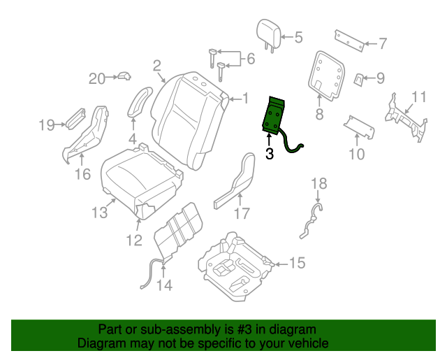 88635-3JP1A - Seat Back Heater 2018-2020 Nissan Pathfinder | Nissan ...