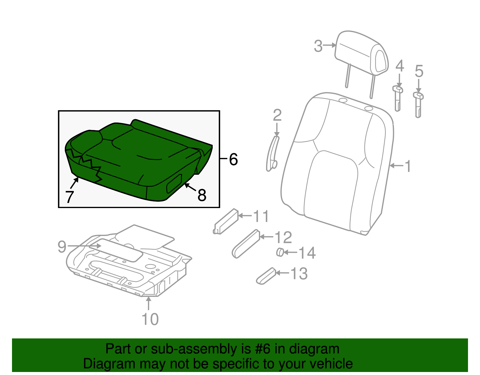 2009-2019 Nissan Frontier Cushion Assembly 87350-ZL62D | Temecula ...