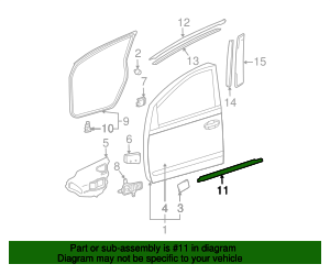 2004-2009 Toyota Prius Door Window Belt Weatherstrip (Left, Front ...