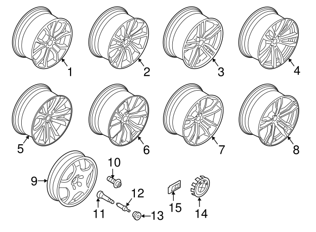 36116775450 - 2015-2018 BMW X6 Wheel, Spare (36-11-6-775-450) | BMW of ...