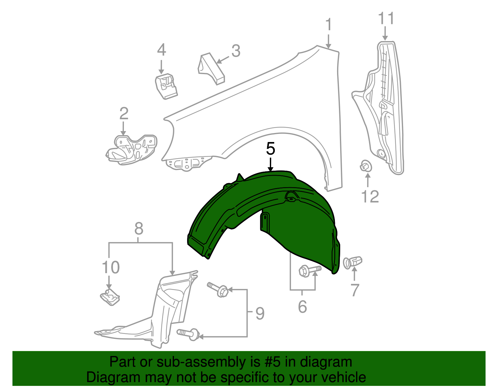 2005-2014 Volkswagen Jetta Rear Fender Liner 1K5-805-977-B | OEM VW ...