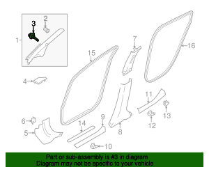 76988-6LB5A - Windshield Pillar Trim Clip 2020-2024 Nissan | Nissan ...
