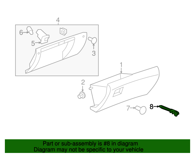 2007-2017 GM Instrument Panel Compartment Door Dampener 25823631 GM ...