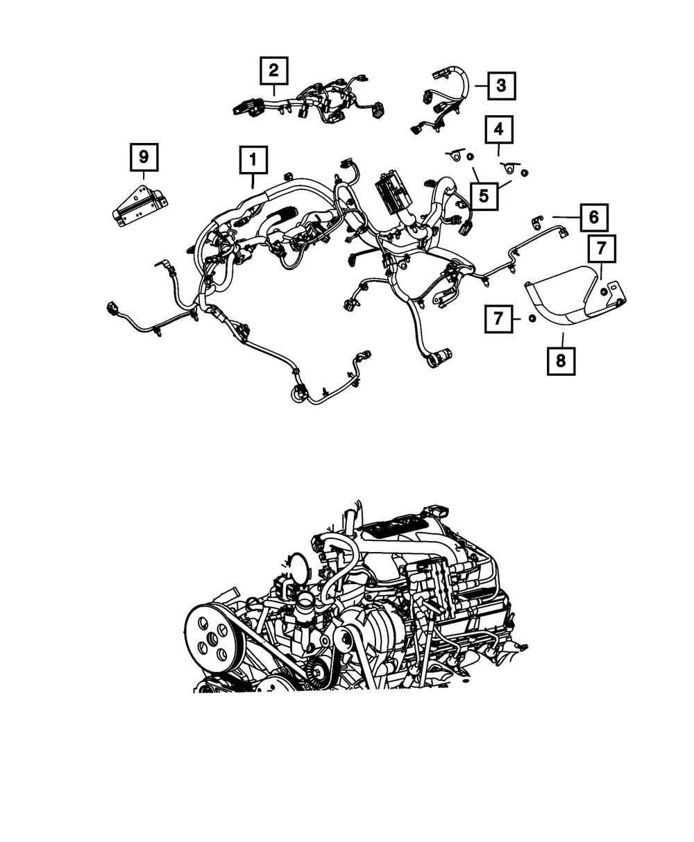 2017 Mopar Knock, Oil Pressure, & Temperature Sensor Wiring 68302062AA ...