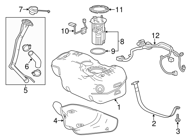 2013-2015 Chevrolet Fuel Pump Module without Fuel Level Sensor, with ...