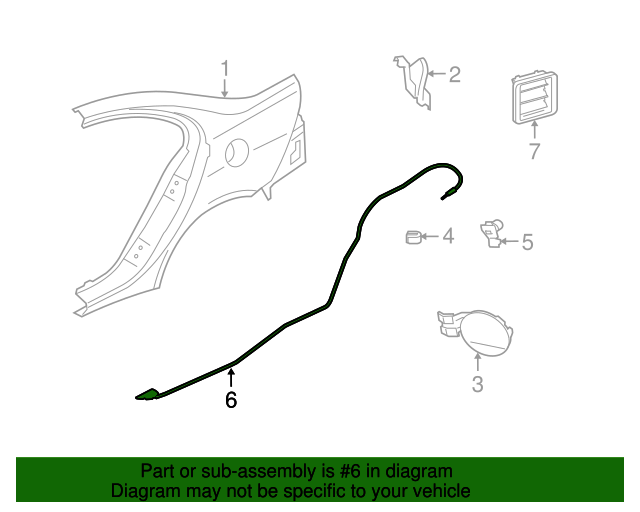 2008-2017 Mitsubishi Lancer Release Cable 5943a013 | Mitsubishi Parts ...