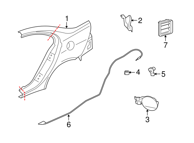 MR970563 - Fuel Door Clip 1991-2017 Mitsubishi | Mitsubishi Direct Parts