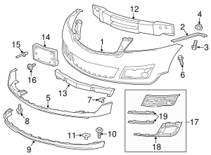 2013-2017 Chevrolet Traverse Front Upper Bumper Cover 23328140 GM ...
