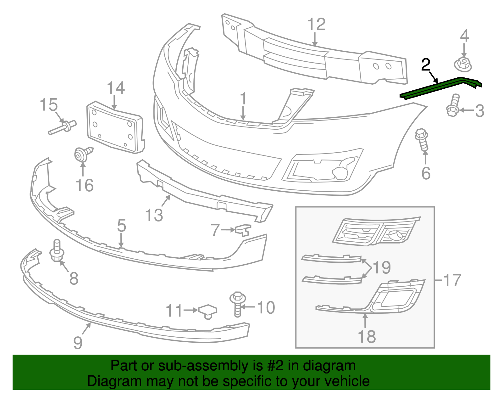 2009-2017 Chevrolet Traverse Front Driver Side Bumper Fascia Brace ...