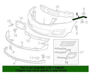 2009-2017 Chevrolet Traverse Passenger Side Front Bumper Fascia Bracket ...
