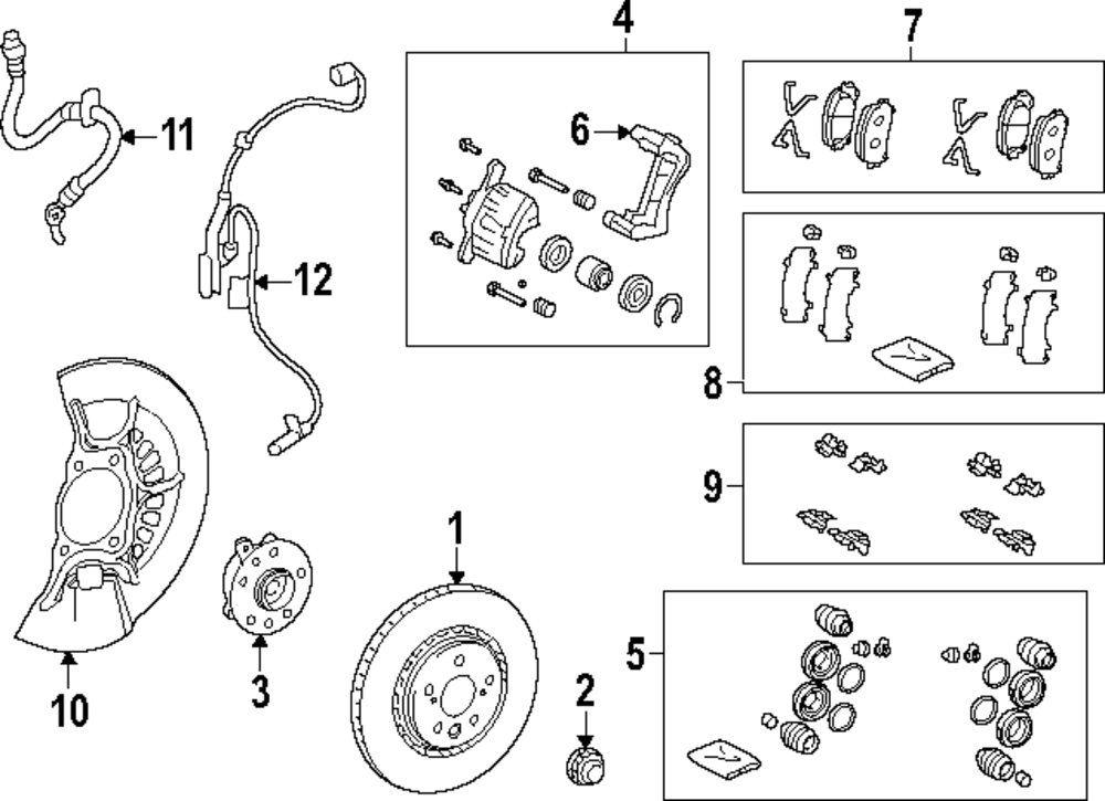 04945-02280 - 2020-2024 Lexus - Brake Pads Hardware Kit | My L Parts