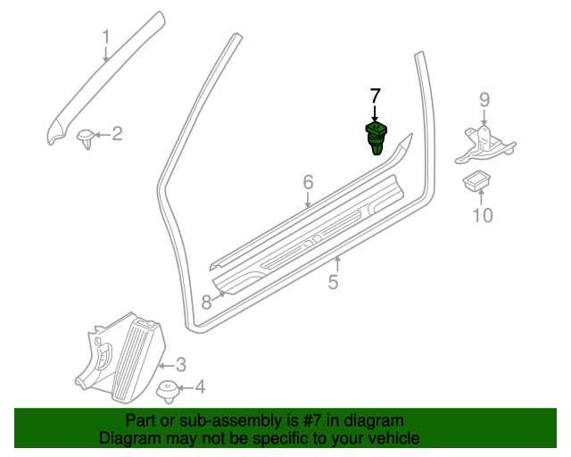 Genuine BMW 51-47-8-234-047 | Sill Plate Clip | FREE Shipping on Most ...