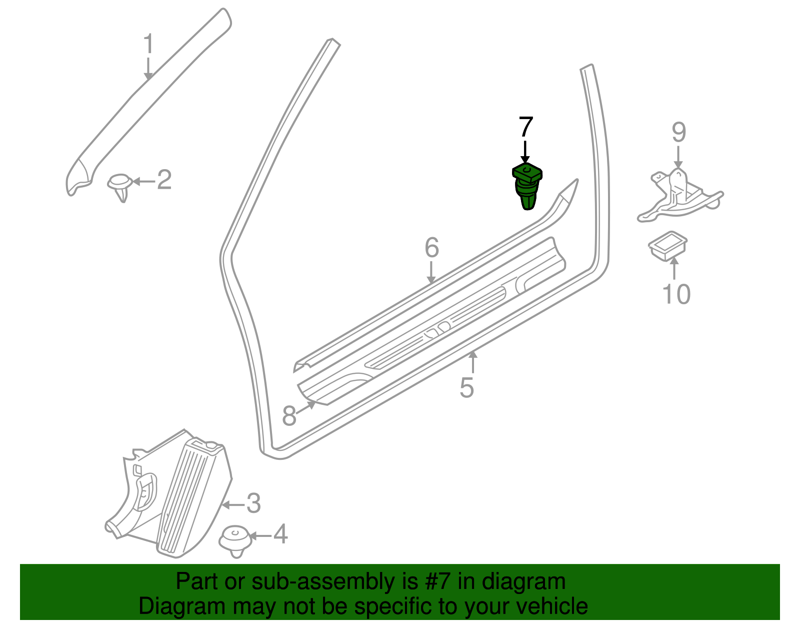 Genuine BMW 51-47-8-234-047 | Sill Plate Clip | FREE Shipping on Most ...