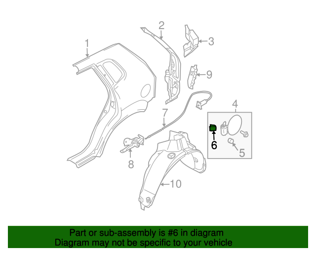 69554-1F000 - Fuel Door Spring 2005-2010 Kia | Kia.Parts Store