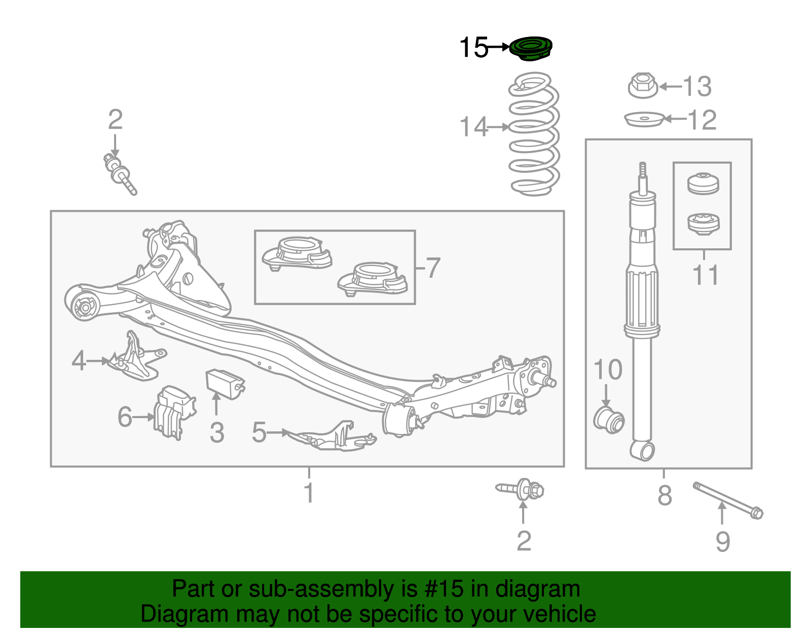 52691-SAA-000 - 2007-2016 Honda - Rubber Rear Spring Mounting (Upper ...