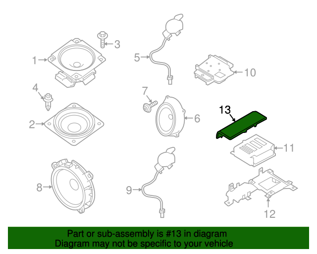 2008-2021 Nissan Amplifier Cover 25017-ZC31A | TascaParts.com