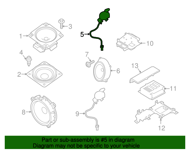 2019-2022 Nissan Windshield Pillar Speaker - Driver's Side (LH) 28149 ...