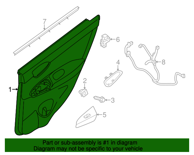 2015-2019 Nissan Sentra Door Trim Panel 82900-9AN6B | Nissan Parts OEM