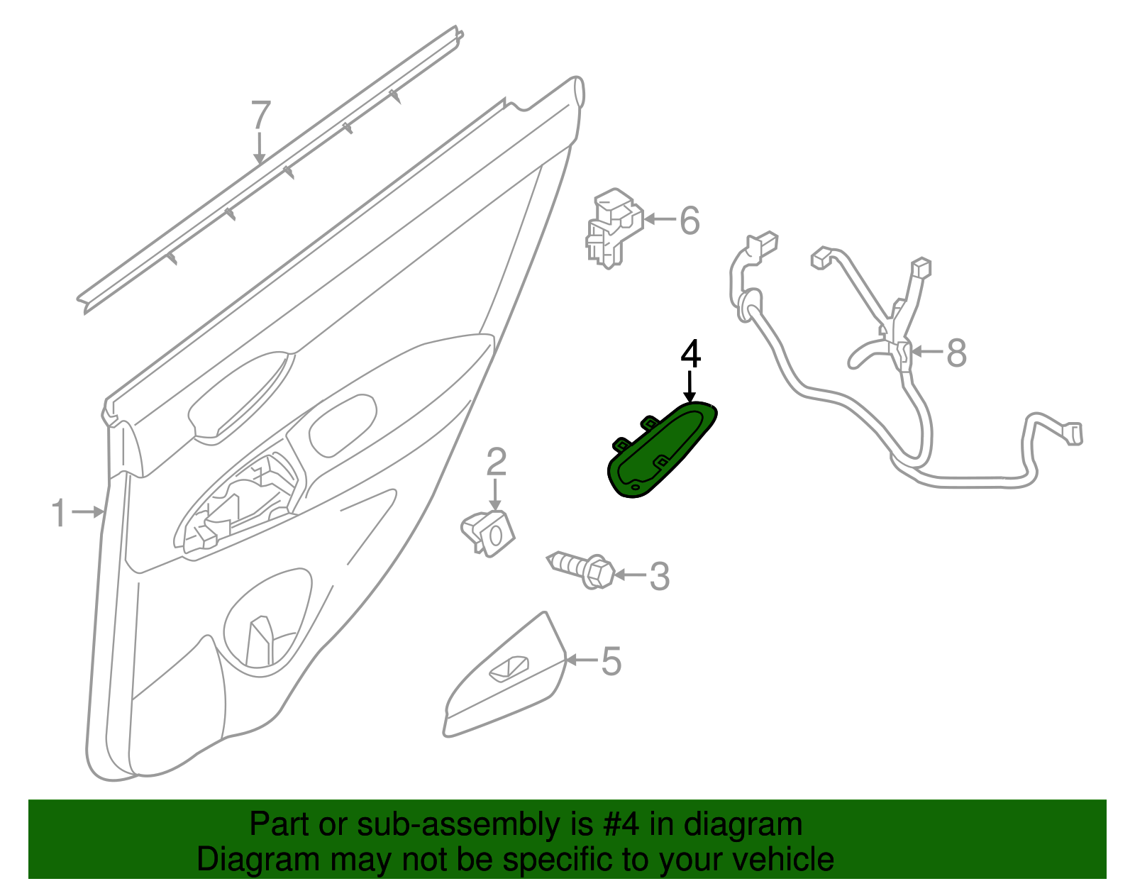 2018-2019 Nissan Sentra Handle Bezel 82683-4AF1A | Nissan Parts Central