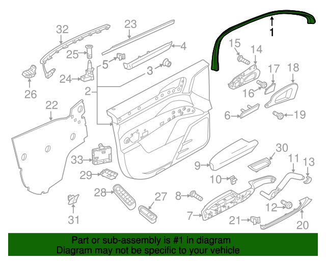 PAA-853-986-GW1 - Door Window Molding 2011-2018 Porsche Cayenne ...
