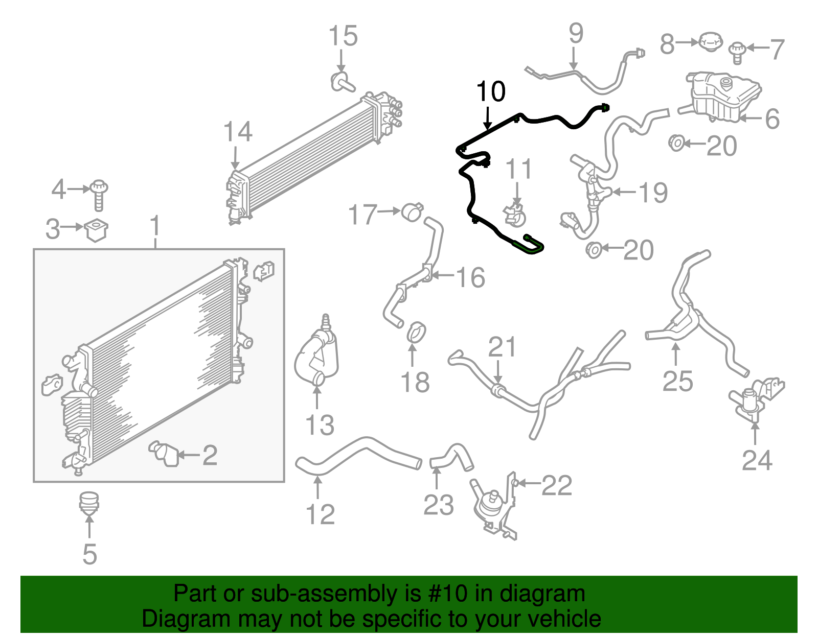 2014-2020 Ford Fusion | Overflow Hose | EG9Z-8063-B | Walls' Ford Parts