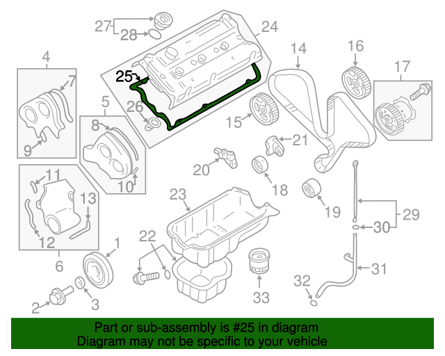 22441-39810 - Valve Cover Gasket 2002-2006 Kia | Kia.Parts Store