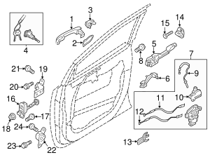 2012-2022 Kia OEM NEW 2012-20 Kia Rio Front Left Right Upper Lower Door ...