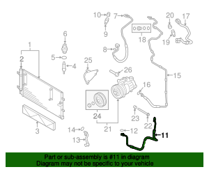 2009-2012 Audi Q5 A/C Refrigerant Discharge Hose 8R0-260-701-J ...